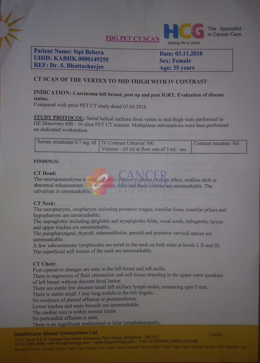 Patient Reports | Cancer Healer Center